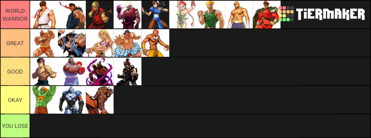Street Fighter II (2017) Tier List (Community Rankings) - TierMaker