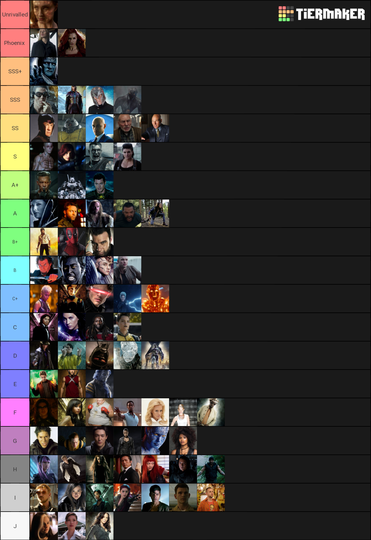 Strongest X-Men characters Tier List (Community Rankings) - TierMaker