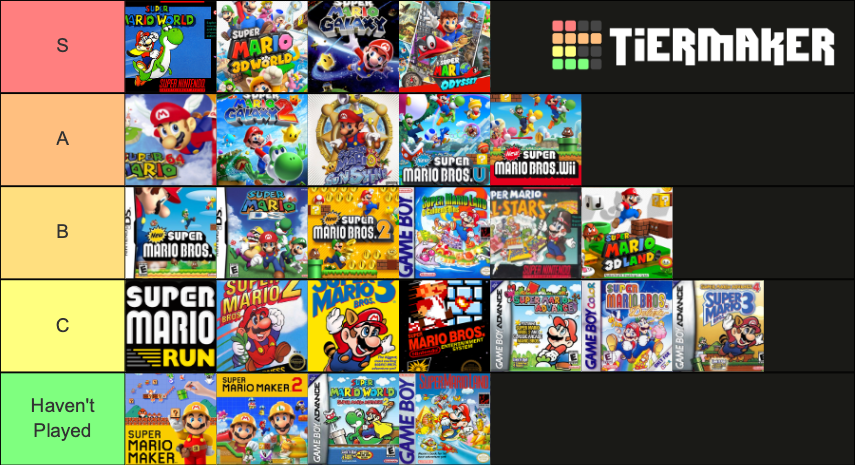 Super Mario Bros Games Tier List (Community Rankings) - TierMaker