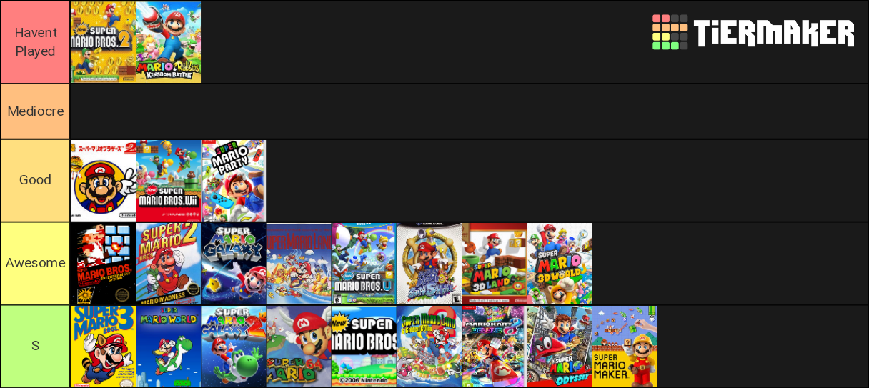 Super Mario Bros Main Games Tier List (Community Rankings) - TierMaker