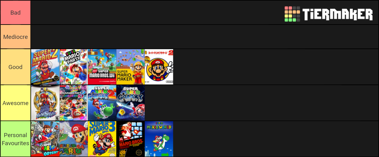 Super Mario Bros Main Games Tier List (Community Rankings) - TierMaker