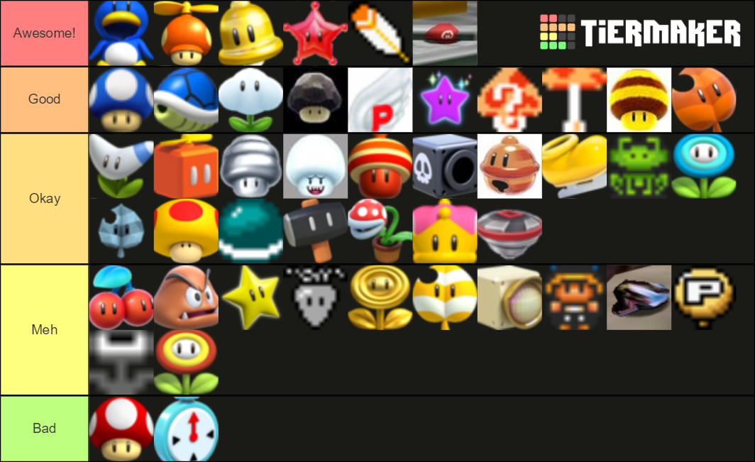 Super Mario Items Tier List (Community Rankings) - TierMaker