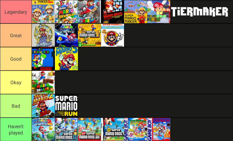 Super Mario Tier List (Community Rankings) - TierMaker