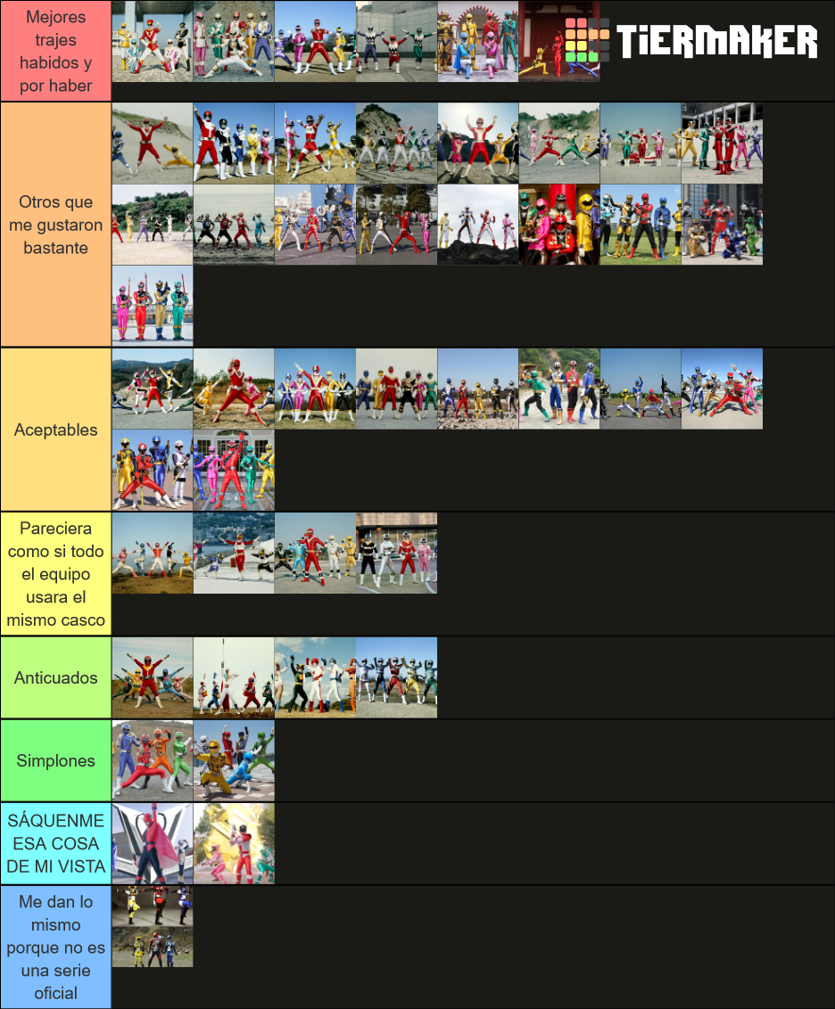 Super Sentai/Power Rangers Suits Tier List (Community Rankings) - TierMaker