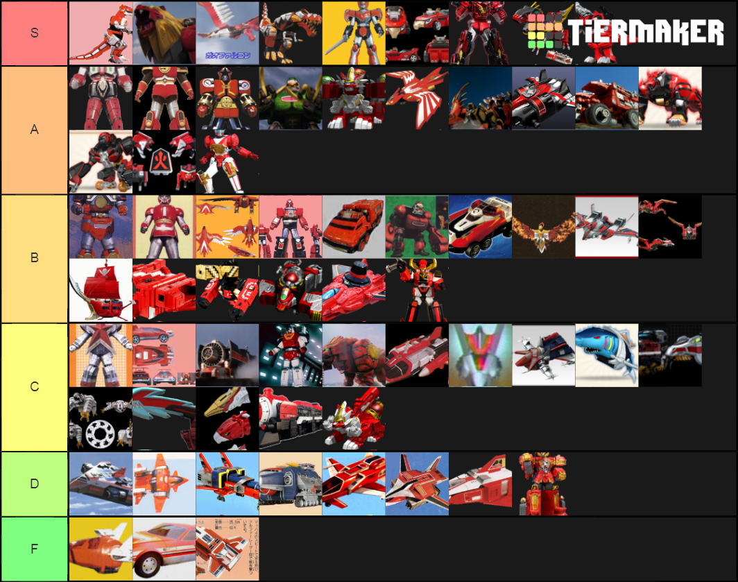 Super Sentai Red Mecha Tier List (Community Rankings) - TierMaker
