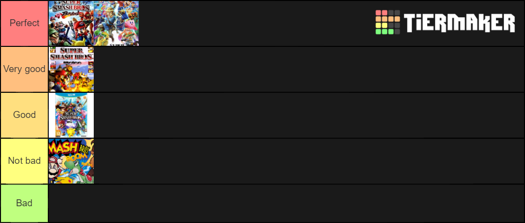 Super Smash Bros. Games Tier List (Community Rankings) - TierMaker