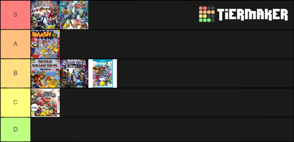 Super Smash Bros Games Tier List (Community Rankings) - TierMaker