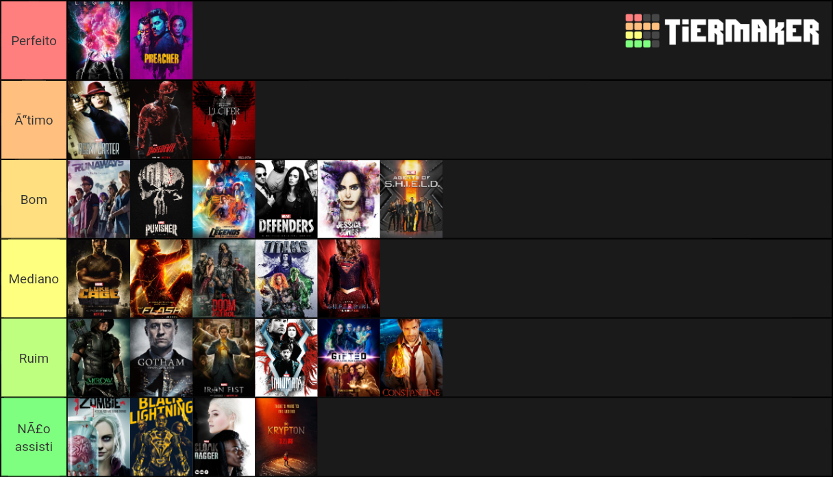 Superhero TV Shows Tier List (Community Rankings) - TierMaker