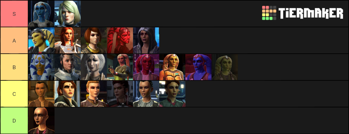 SWTOR Ladies Tier List (Community Rankings) - TierMaker