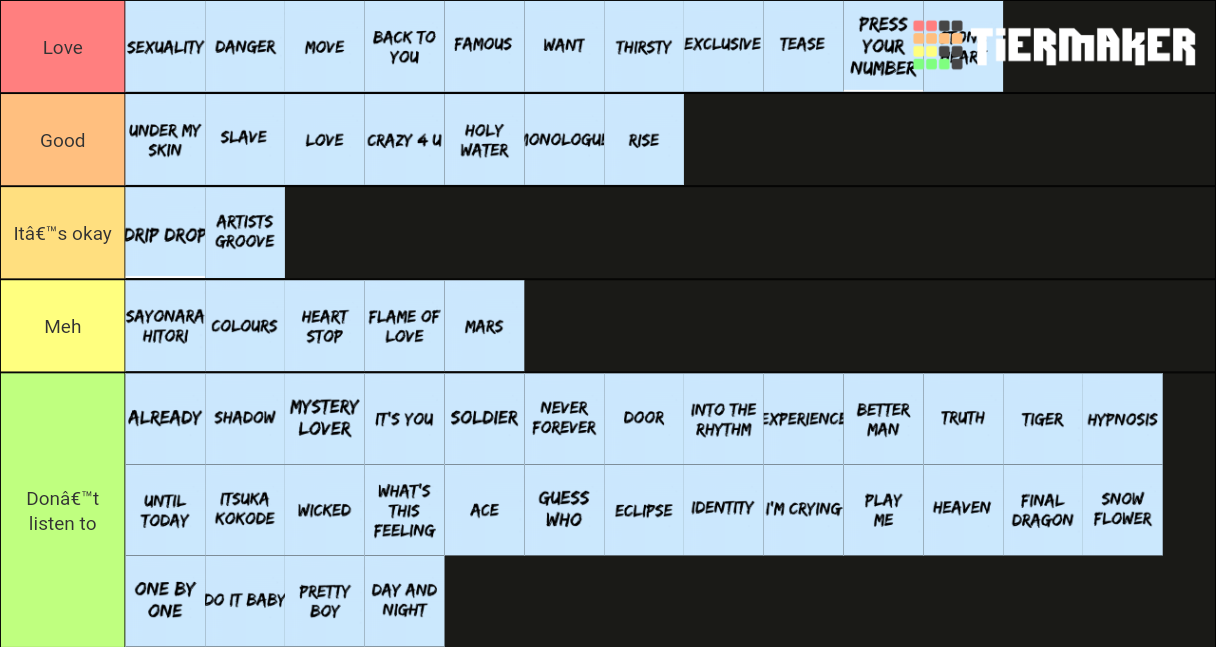 Taemin solo songs Tier List (Community Rankings) - TierMaker