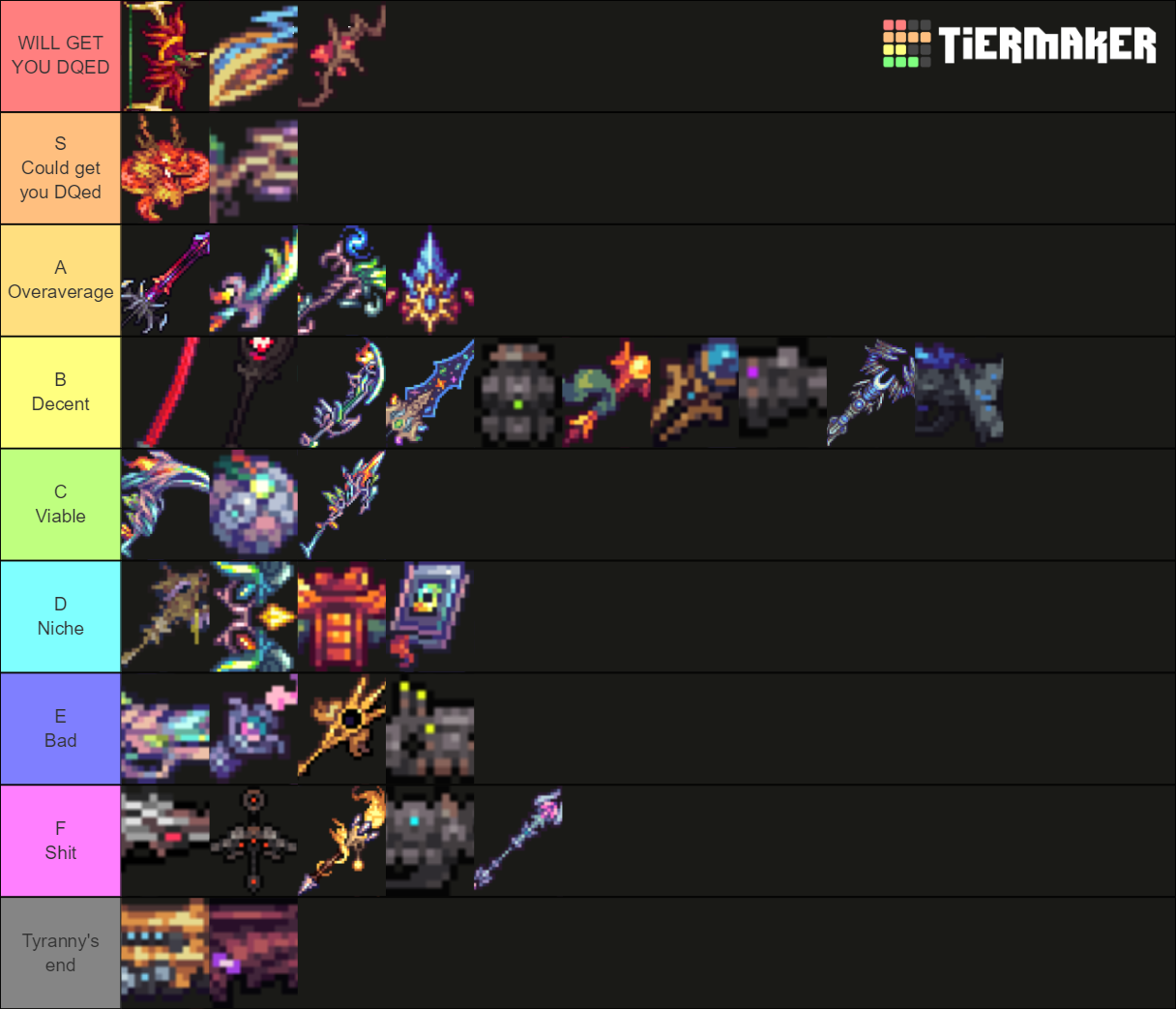 Terraria Calamity mod weapon (Supreme Calamitas) Tier List (Community ...
