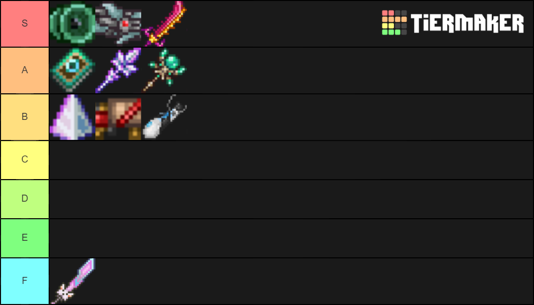 Terraria Moon Lord weapon drops Tier List (Community Rankings) - TierMaker