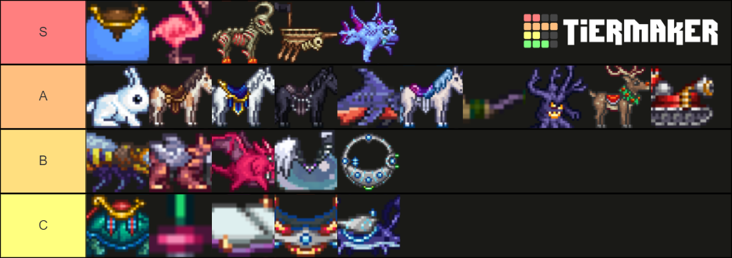 Terraria Mounts (1.4) Tier List (Community Rankings) - TierMaker