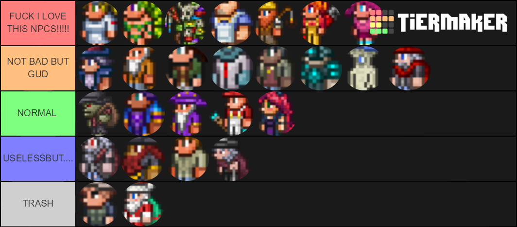 Terraria npc Tier List (Community Rankings) - TierMaker