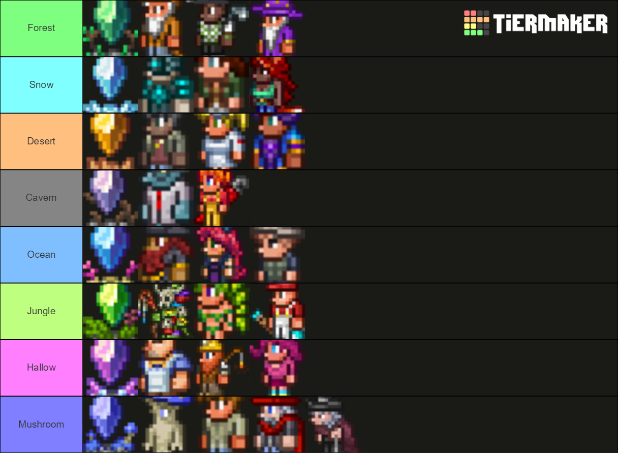 Terraria NPC combination Tier List (Community Rankings) - TierMaker