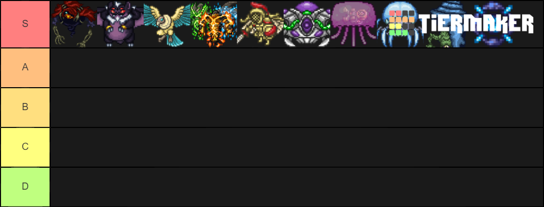 Terraria Thorium Bosses Tier List (Community Rankings) - TierMaker