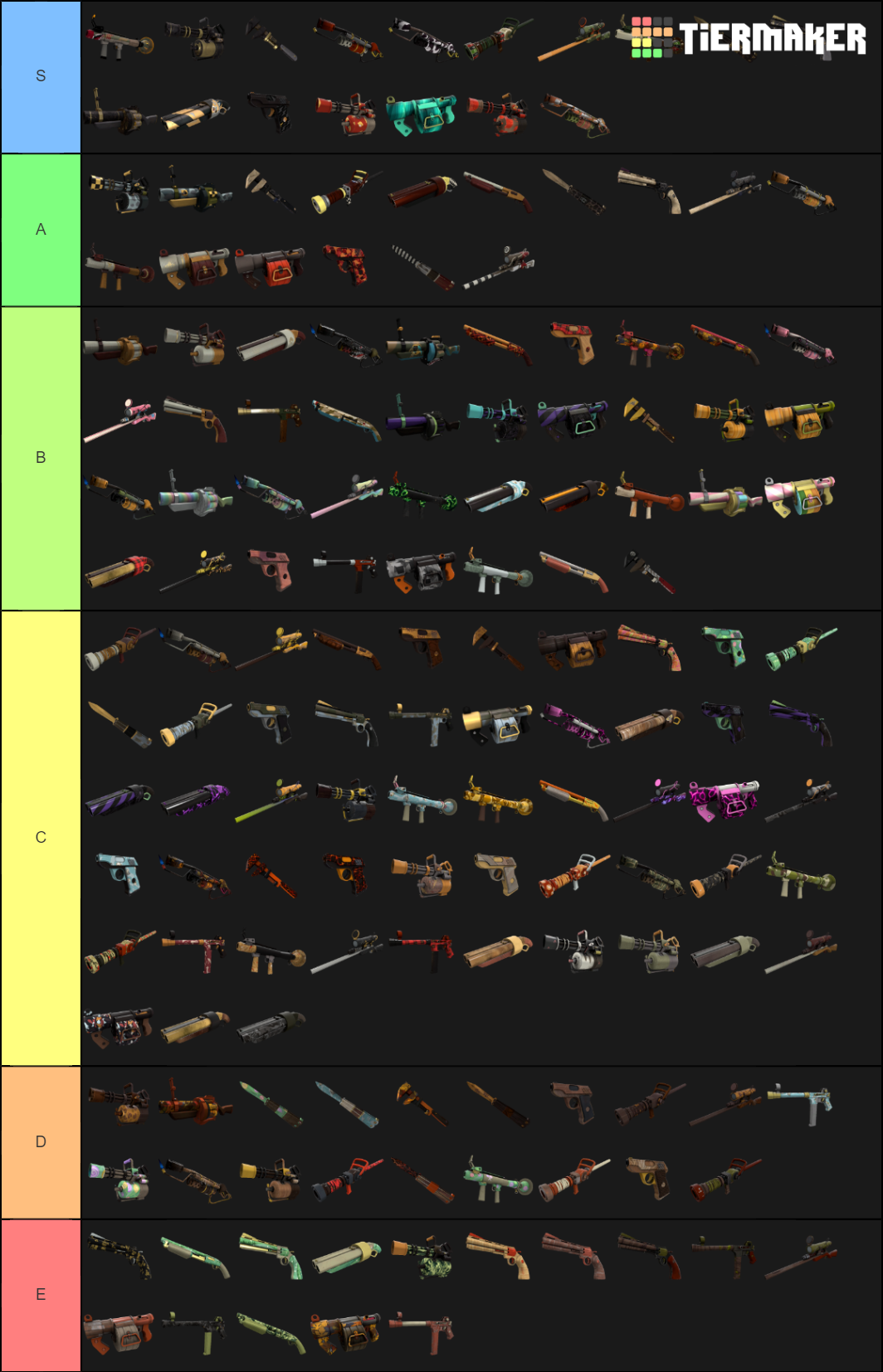 TF2 Weapon Skins Tier List (Community Rankings) - TierMaker