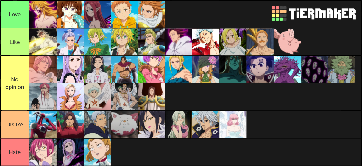 The 7 Deadly Sins Character Ranker List Tier List (Community Rankings ...