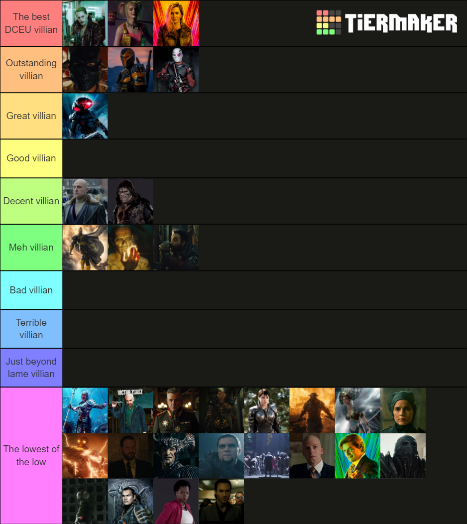 The best DCEU villians Tier List (Community Rankings) - TierMaker