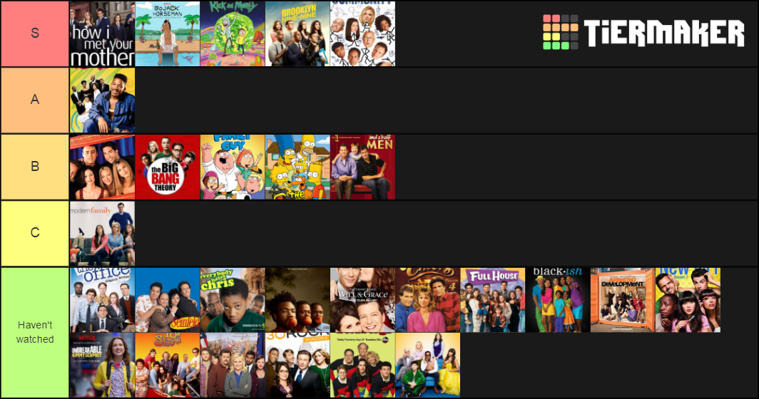 The best Sitcoms Tier List (Community Rankings) - TierMaker