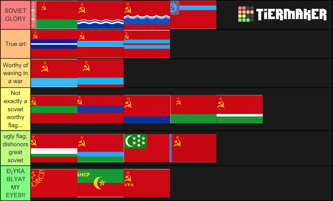 Flags of Soviet Union Republics Tier List (Community Rankings) - TierMaker