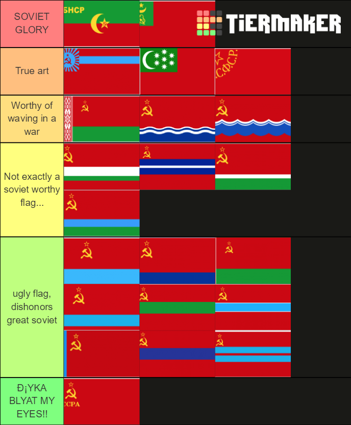 Flags of Soviet Union Republics Tier List (Community Rankings) - TierMaker