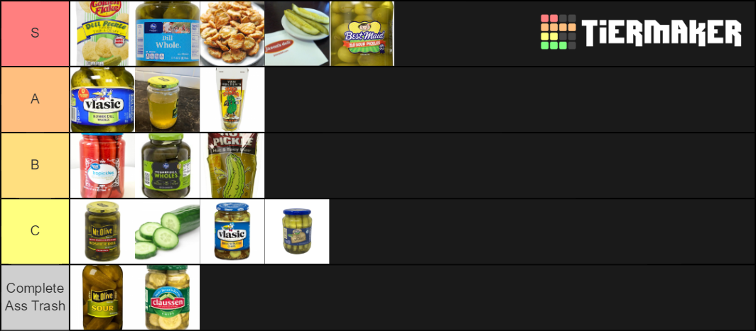 The Official Pickle Tier List (Community Rankings) - TierMaker
