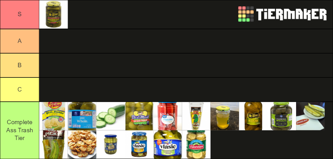 The Official Pickle Tier List (Community Rankings) - TierMaker