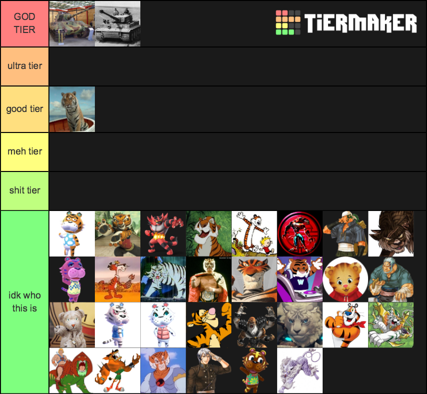 Tiger Tier List (Community Rankings) - TierMaker