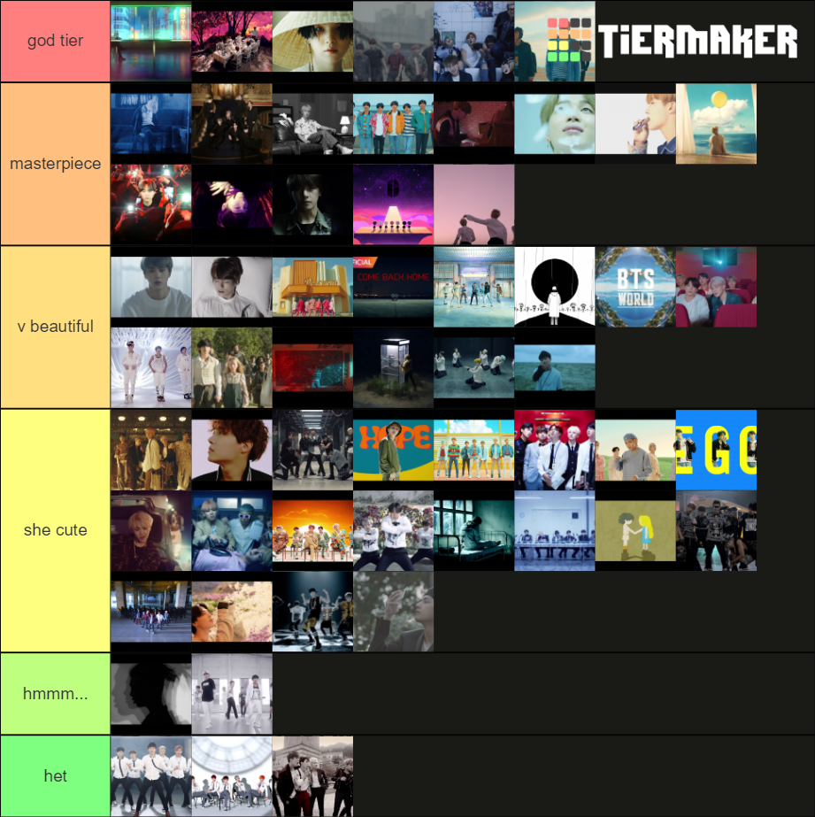 The Ultimate BTS MVs Tier List (Community Rankings) - TierMaker