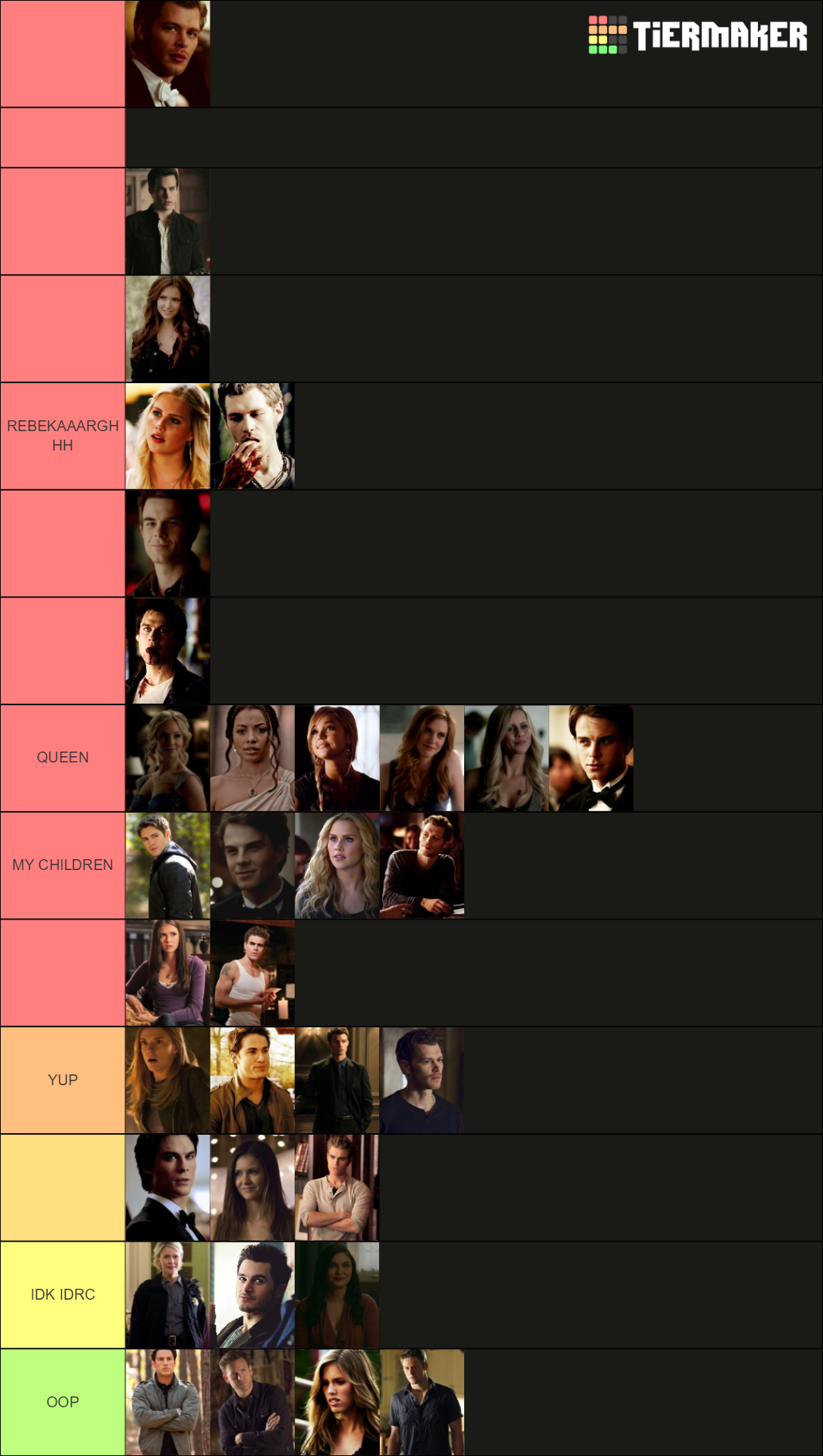 The Vampire Diaries Ranking Tier List Community Rankings Tiermaker 