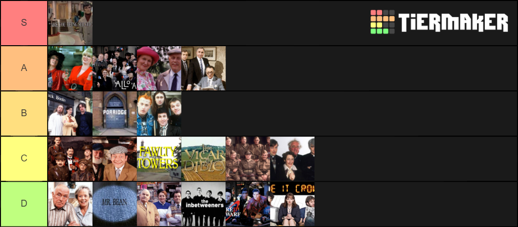 Top 20 British Sitcoms Tier List (Community Rankings) - TierMaker