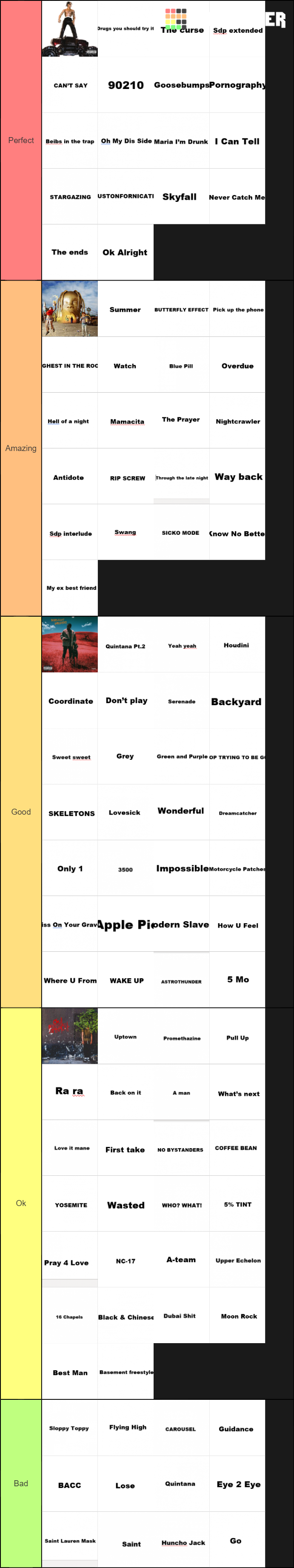 Travis Scott Songs Tier List (Community Rankings) - TierMaker Travis Scott Songs Tier List (Community Rankings) - TierMaker