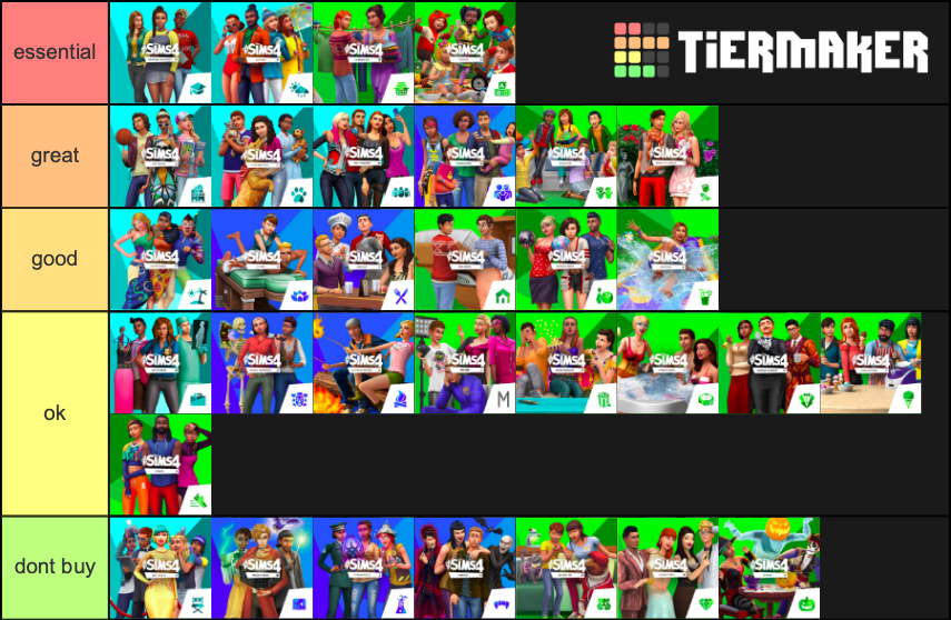 ts4 expansions Tier List (Community Rankings) - TierMaker