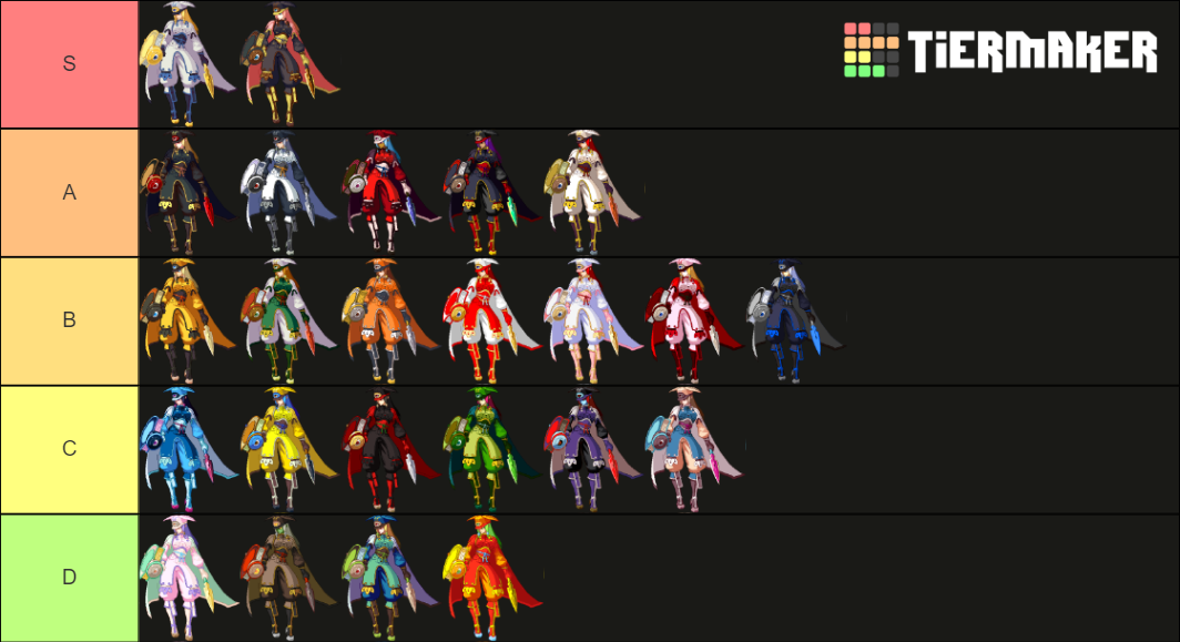 Tsubaki BBCF Palette Tier List (Community Rankings) - TierMaker