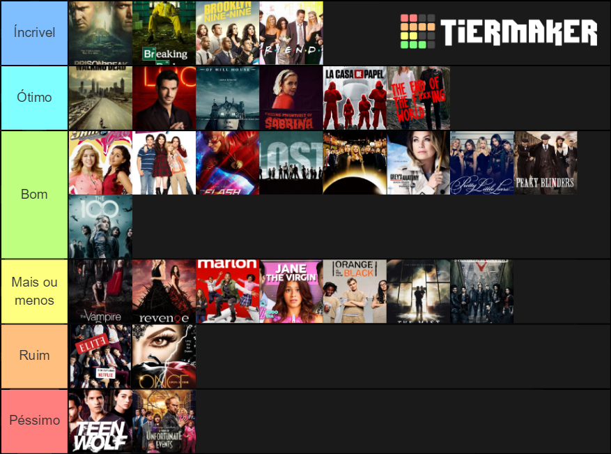 TV Séries Tier List (Community Rankings) - TierMaker