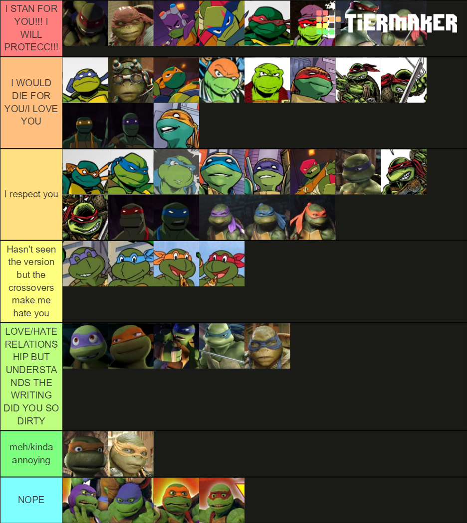 Ultimate TMNT Iteration Tier List (Community Rankings) - TierMaker
