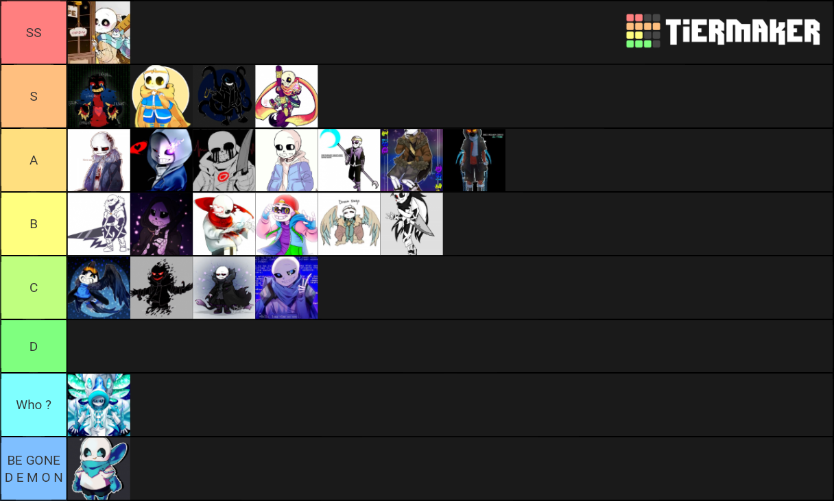 Undertale AU Sanses Tier List (Community Rankings) - TierMaker