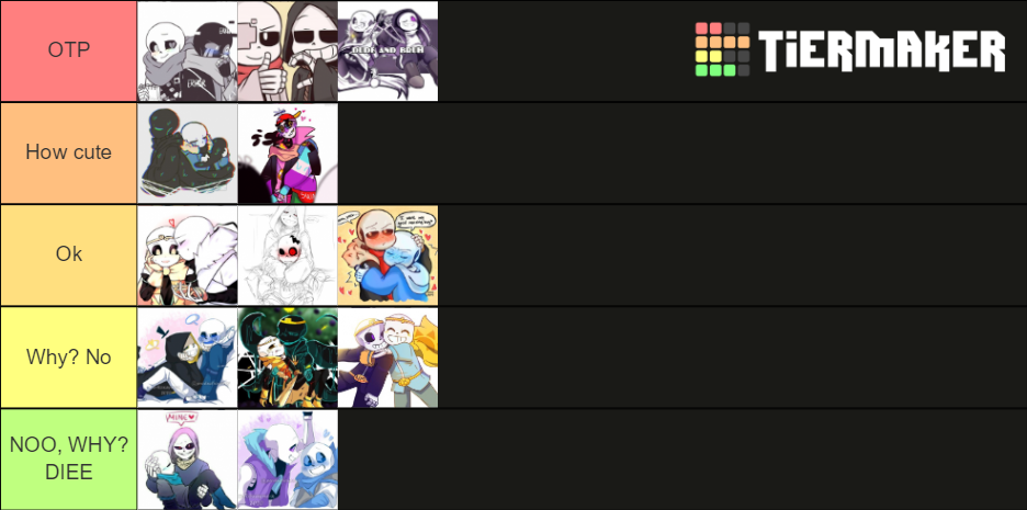 Undertale AU ships Tier List (Community Rankings) - TierMaker