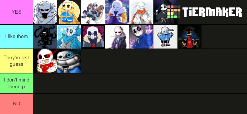 Underverse Sans (Altern Universes) Tier List (Community Rankings ...