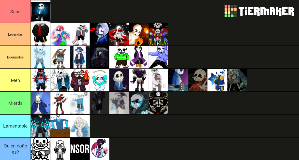 underverse sans Tier List (Community Rankings) - TierMaker