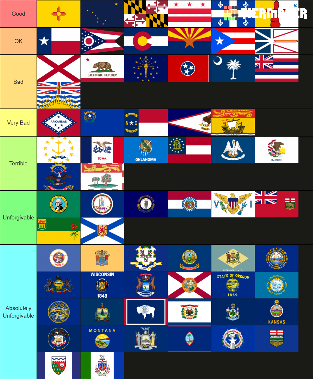 US & Canadian Subnational Flags Tier List (Community Rankings) - TierMaker