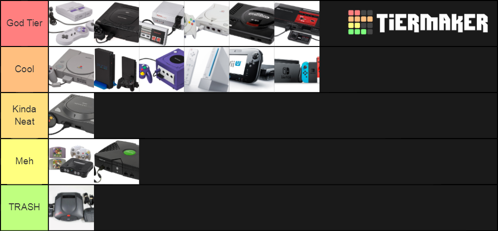 Video Game Consoles Tier List (Community Rankings) - TierMaker