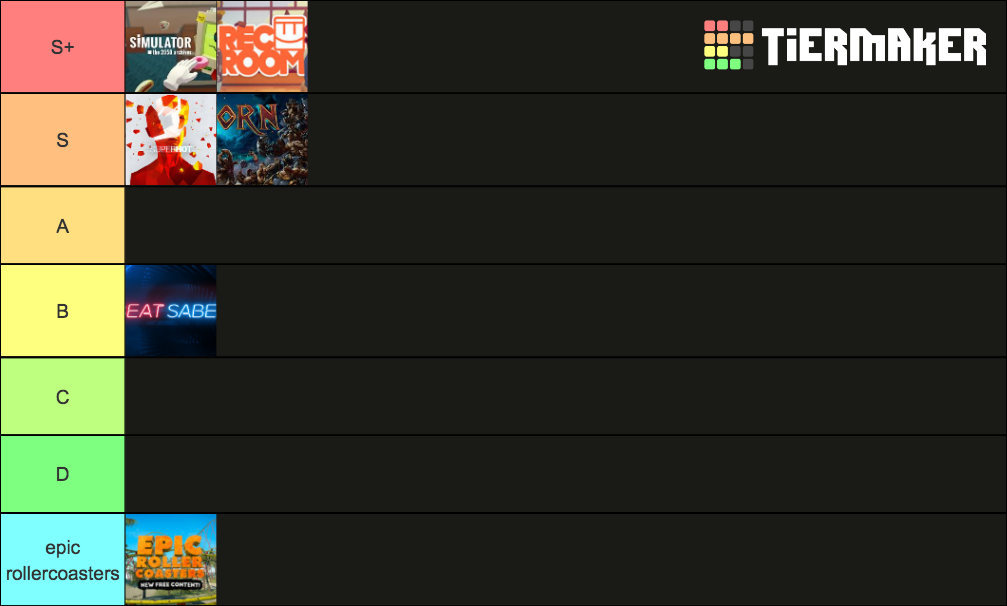 Virtual Reality Games Tier List (Community Rankings) - TierMaker