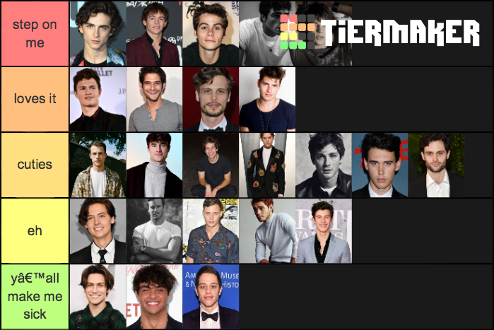 white boys of the month Tier List (Community Rankings) - TierMaker