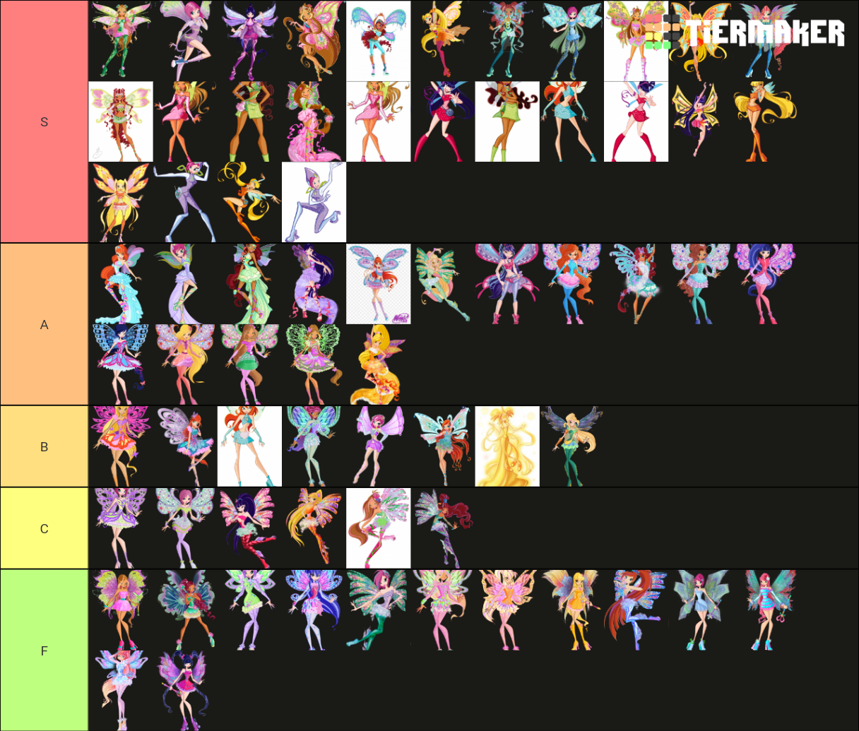 winx character transformations Tier List (Community Rankings) - TierMaker