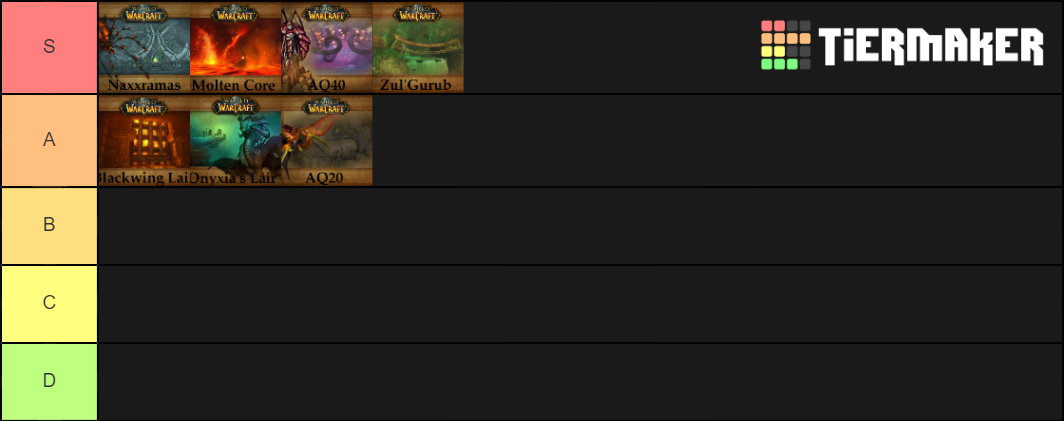 World Of Warcraft Classic Raids Tier List Community Rankings Tiermaker