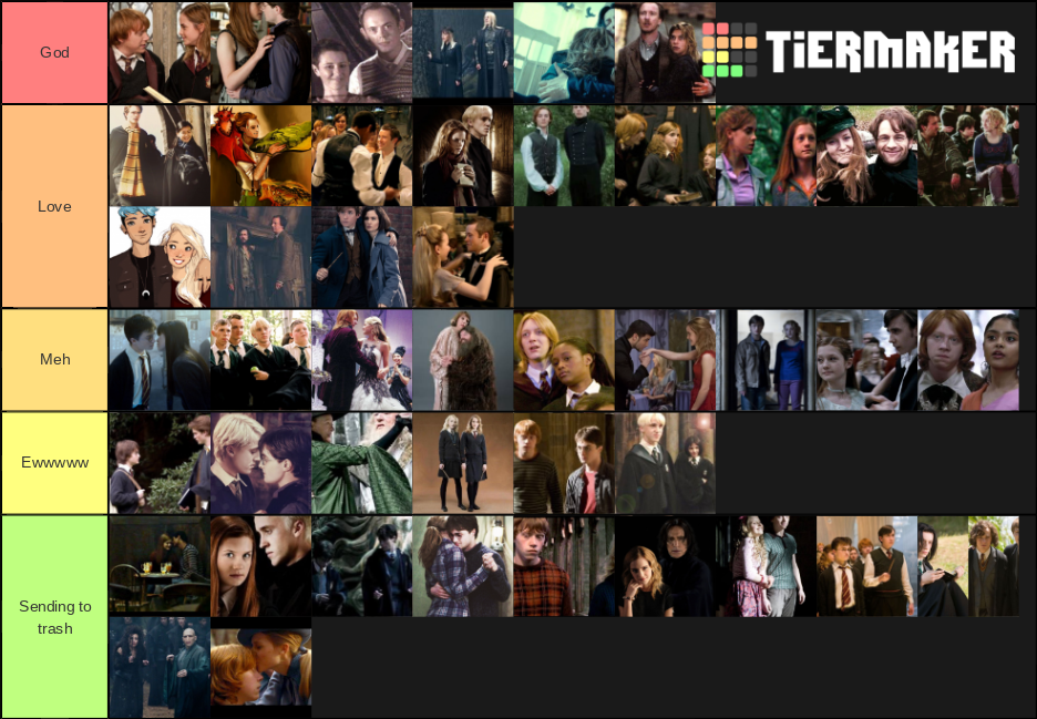 worst and best harry potter ships Tier List (Community Rankings ...