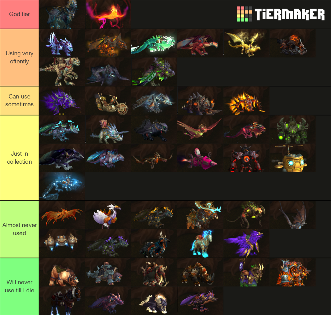 wow popular mounts Tier List (Community Rankings) - TierMaker