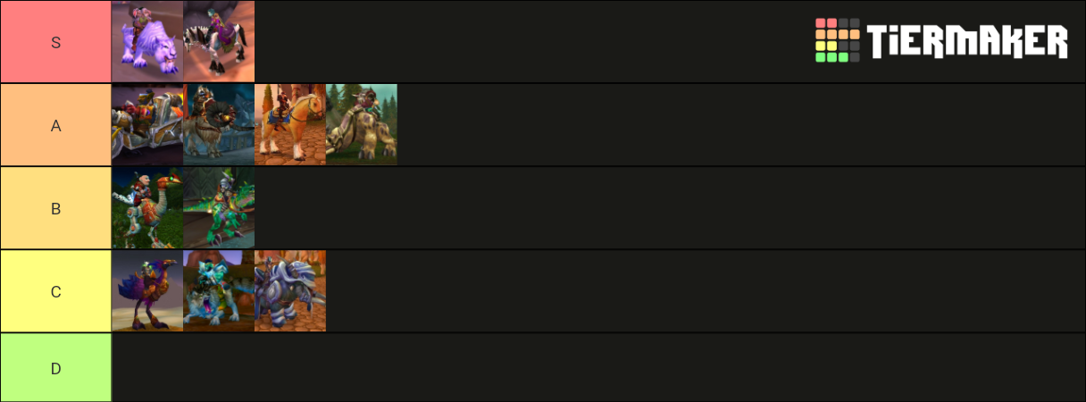 WoW Racial Mounts Tier List (Community Rankings) - TierMaker